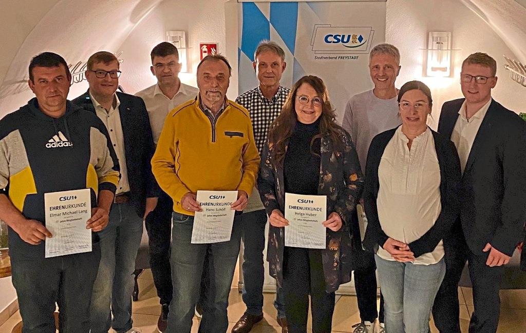 CSU ehrt treue Mitglieder