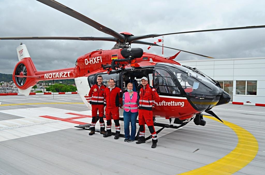 Am Klinikum landete der erste Helikopter