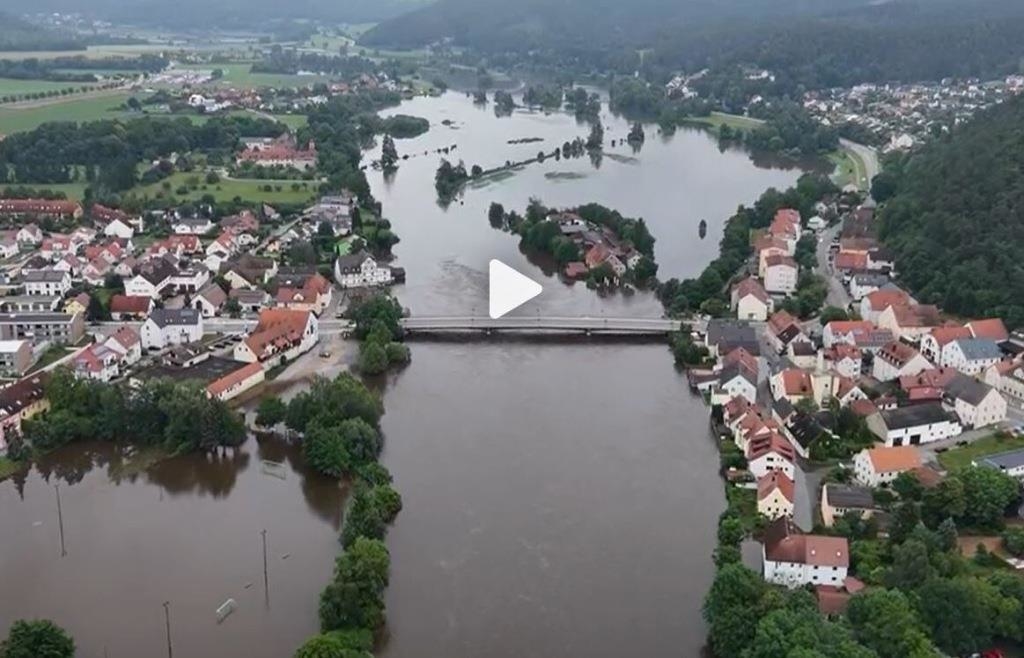 Donau-Hochwasser: Drohnenaufnahmen im Landkreis Regensburg