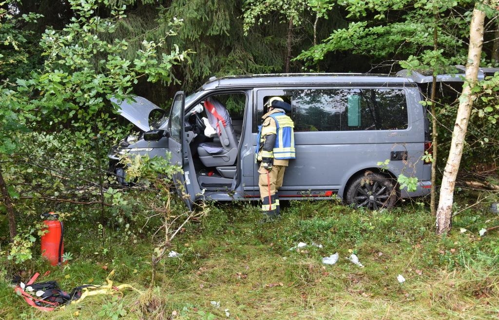Unfall bei Teublitz: VW-Bus-Fahrer weicht Reh aus – und landet im Gehölz